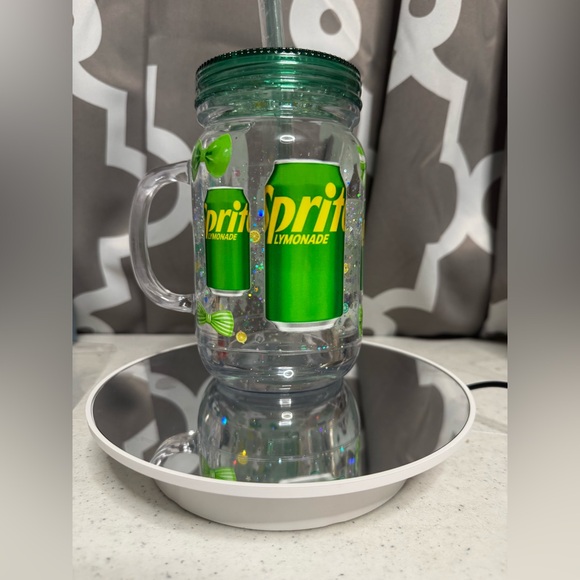 Handmade | Dining | Sprite Effect Mason Jar Thumbler With Straw Custom ...